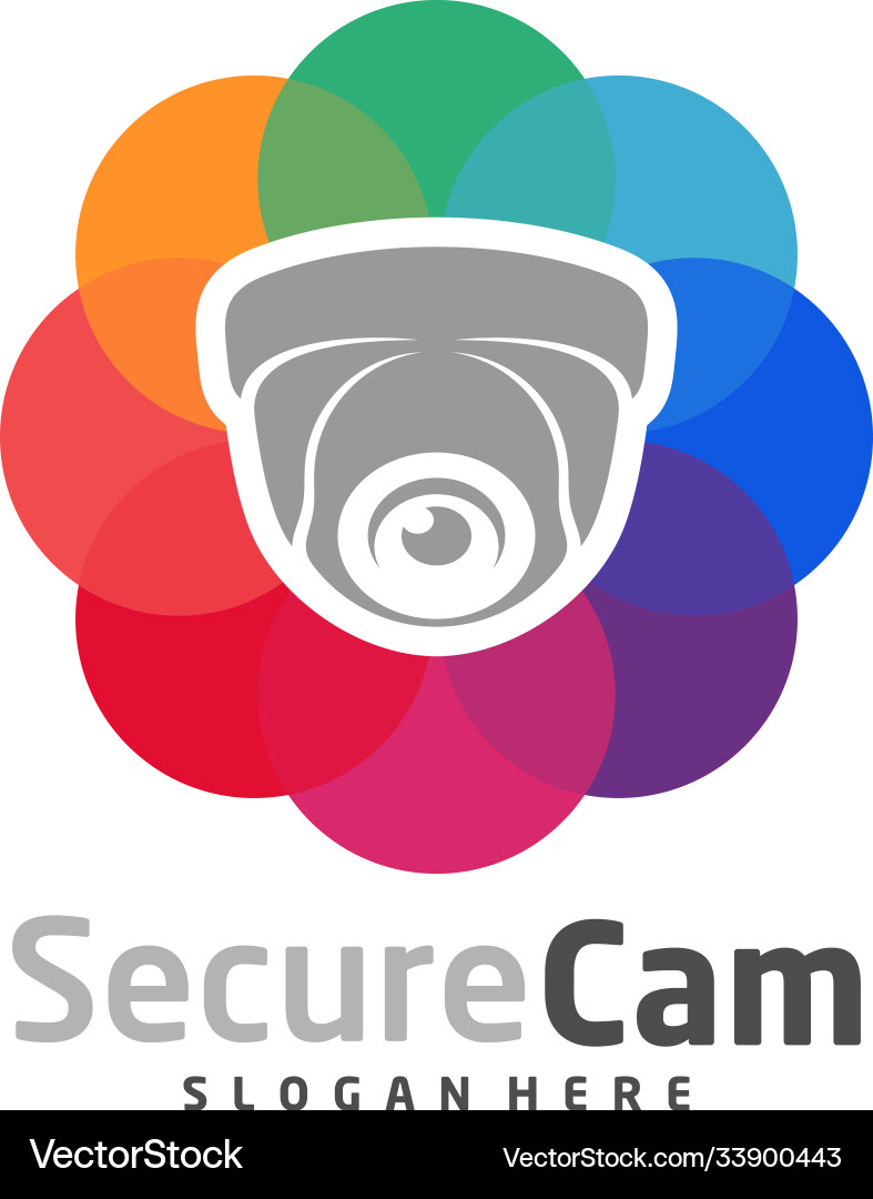 Cctv camera logo design template concept symbol Vector Image