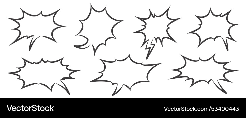 Comic and manga speech bubbles pop art outline Vector Image