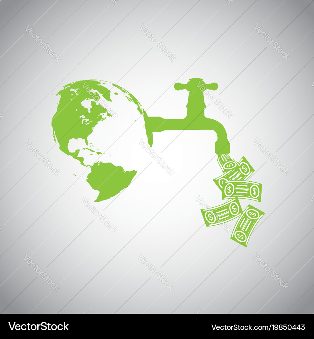 Earth with money Royalty Free Vector Image - VectorStock