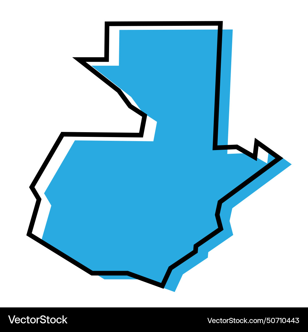 Guatemala simplified map Royalty Free Vector Image