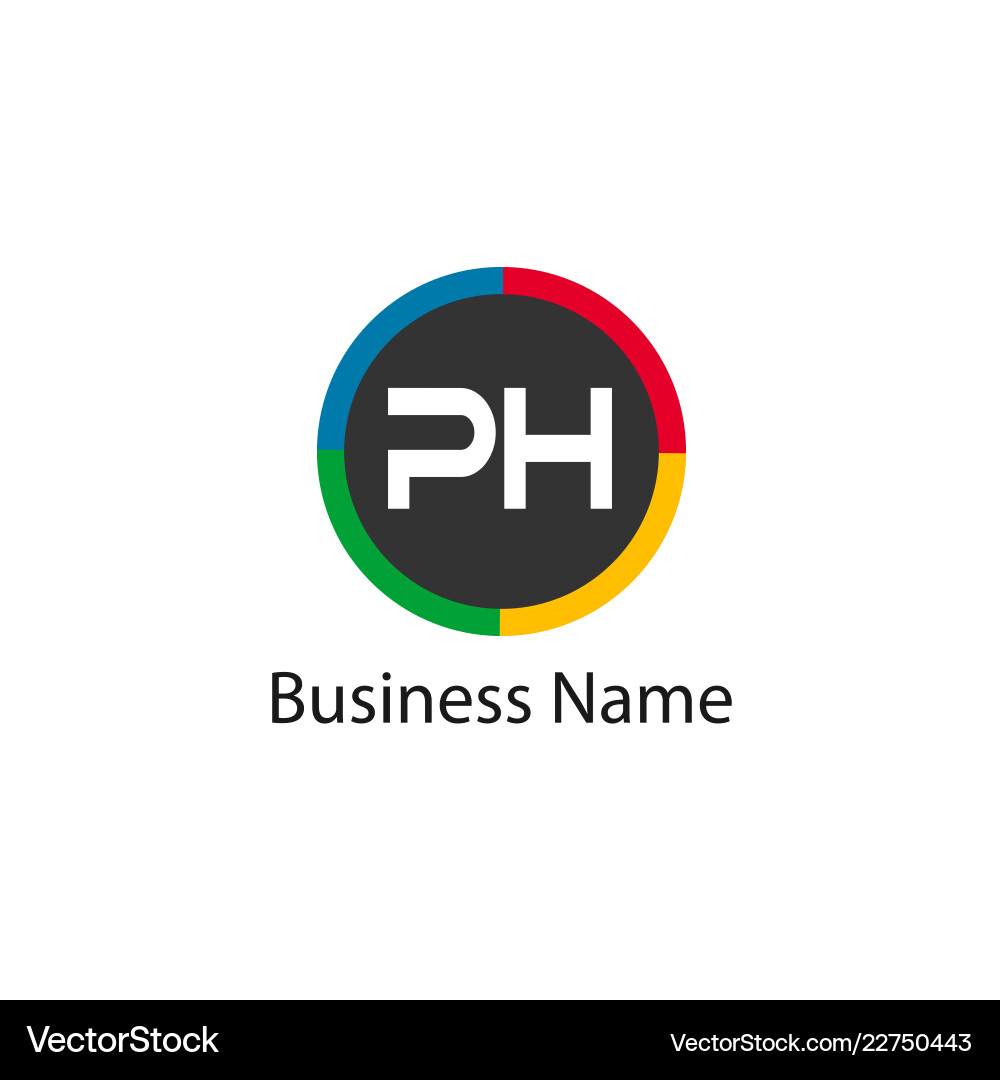Initial letter ph logo template design Royalty Free Vector