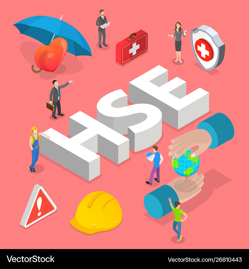 Isometric flat concept hse health Royalty Free Vector Image
