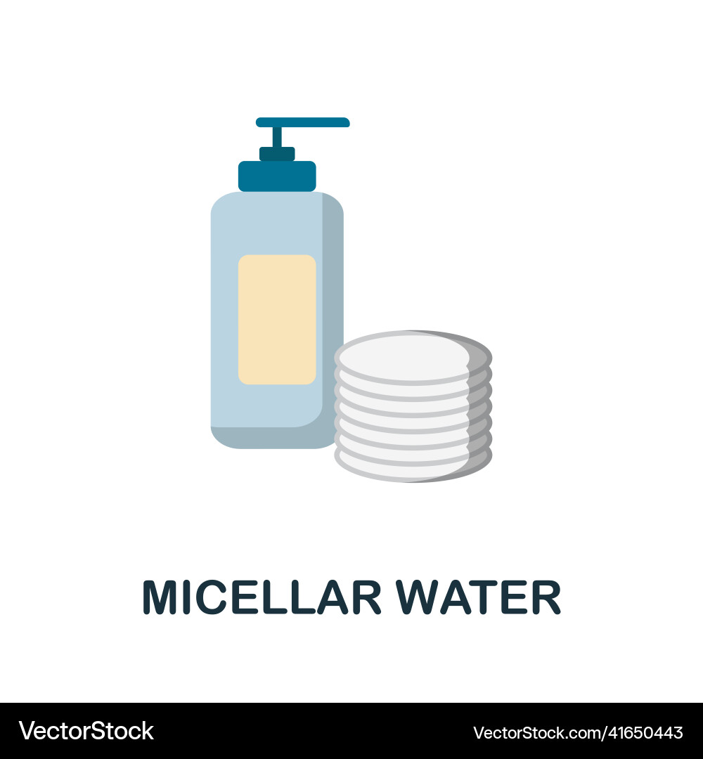 Micellar water flat icon colored element sign Vector Image