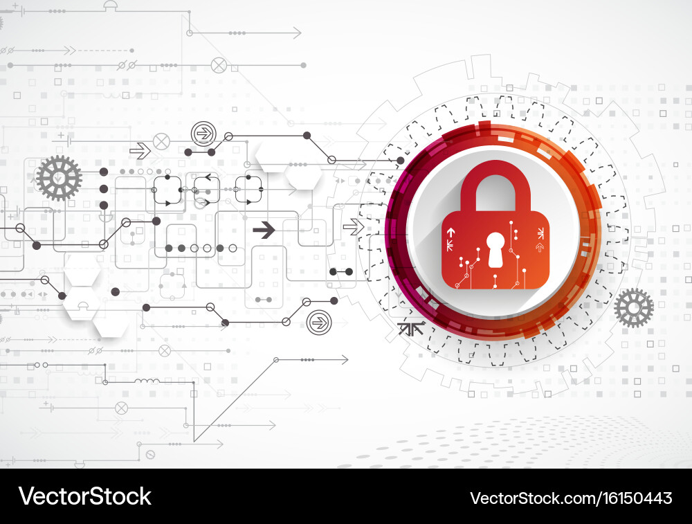 Protection concept security mechanism system Vector Image