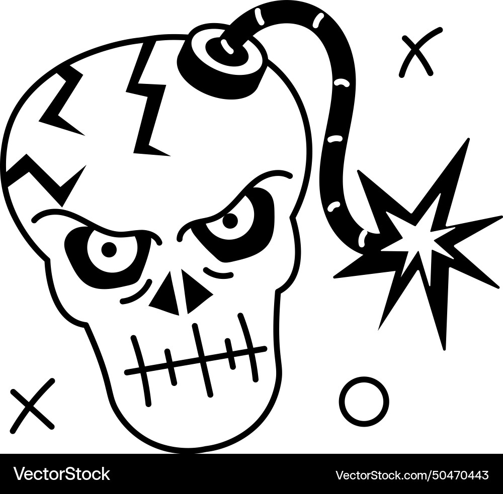 Skull bomb Royalty Free Vector Image - VectorStock
