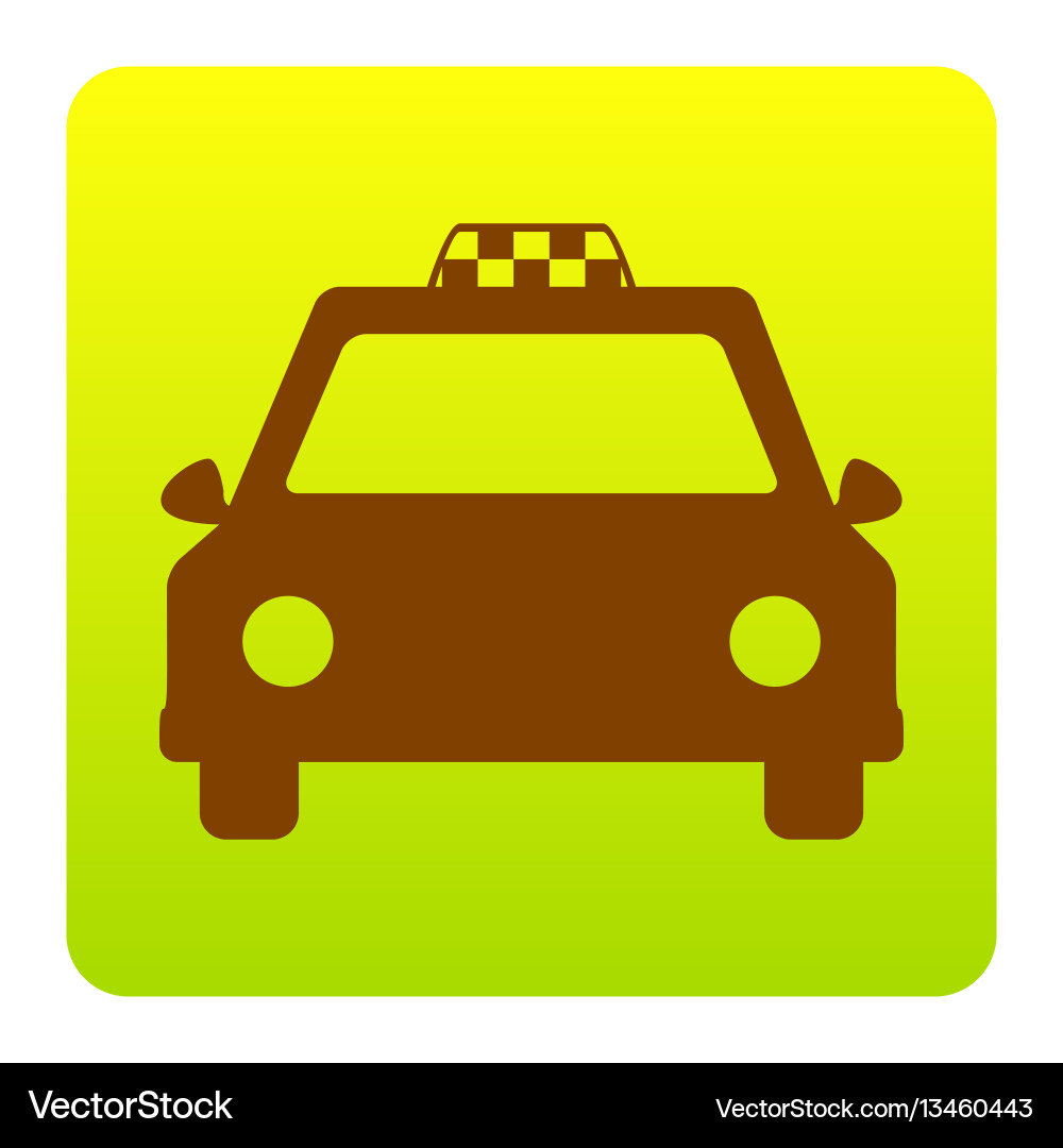 Taxi sign brown icon Royalty Free Vector Image