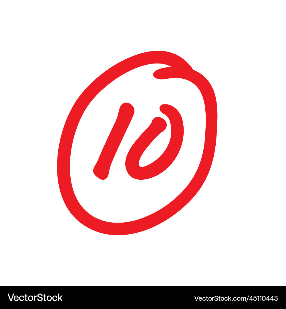 Ten Points Test Score - Exam Result Royalty Free Vector