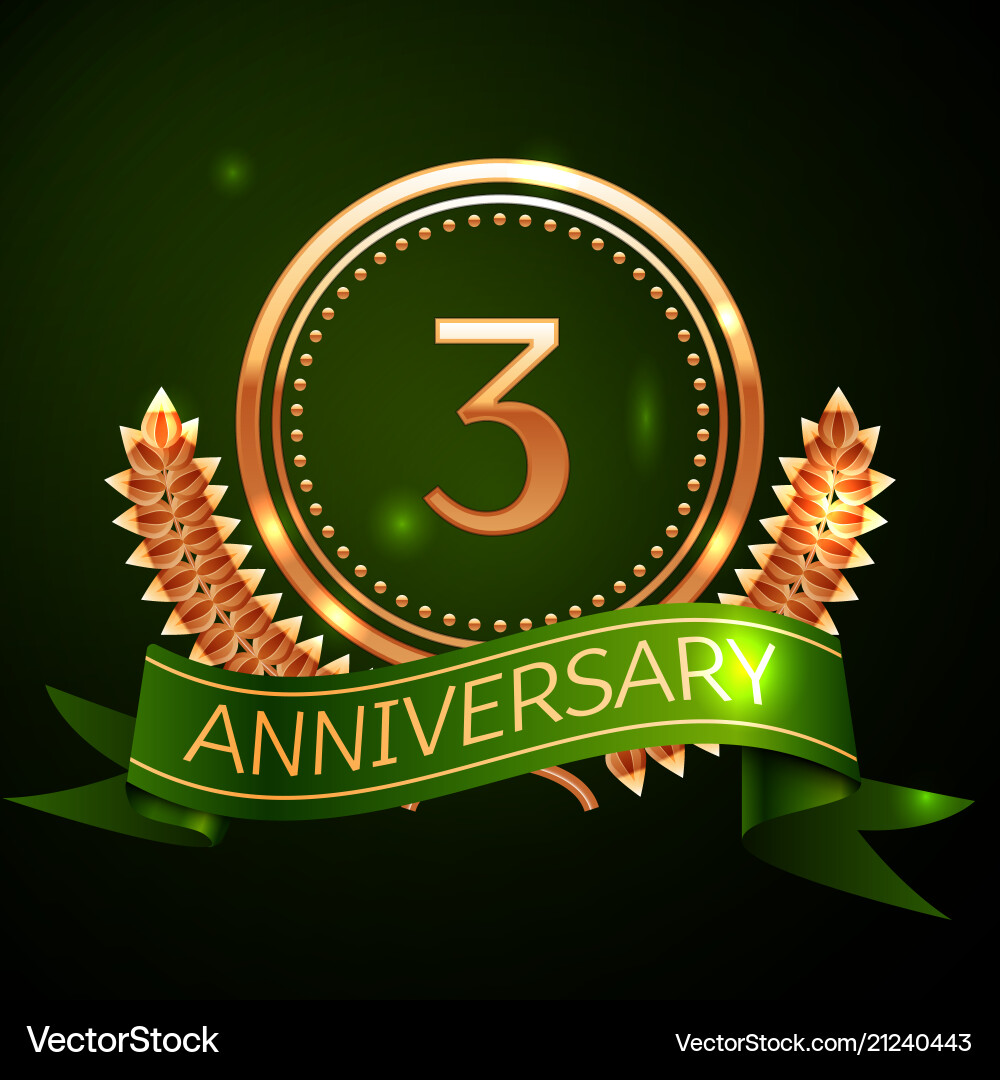 Three years anniversary celebration design Vector Image