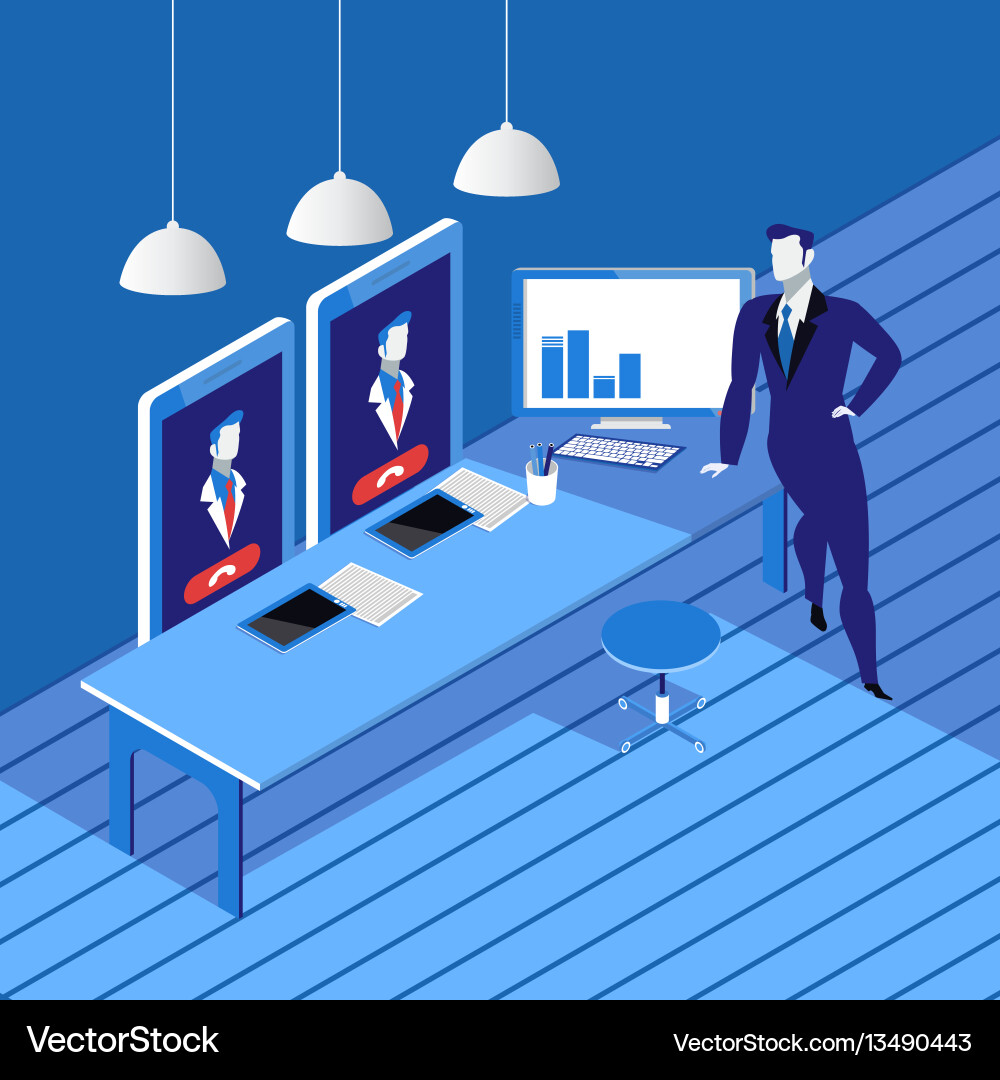 Videoconferencing concept Royalty Free Vector Image