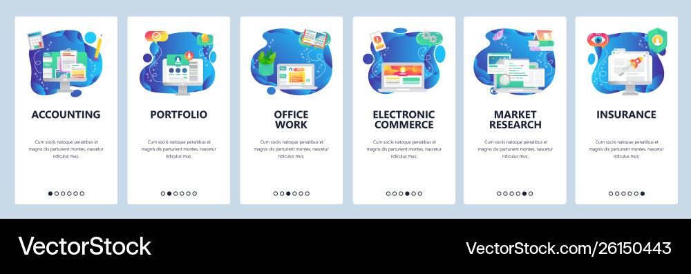 Website and mobile app onboarding screens Vector Image