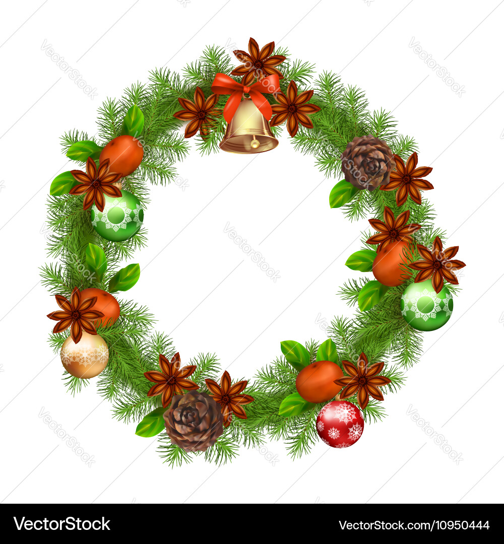 Christmas wreath Royalty Free Vector Image - VectorStock