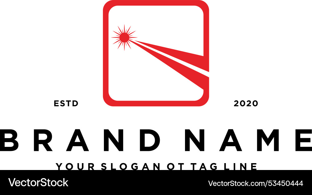 Creative laser logo design Royalty Free Vector Image