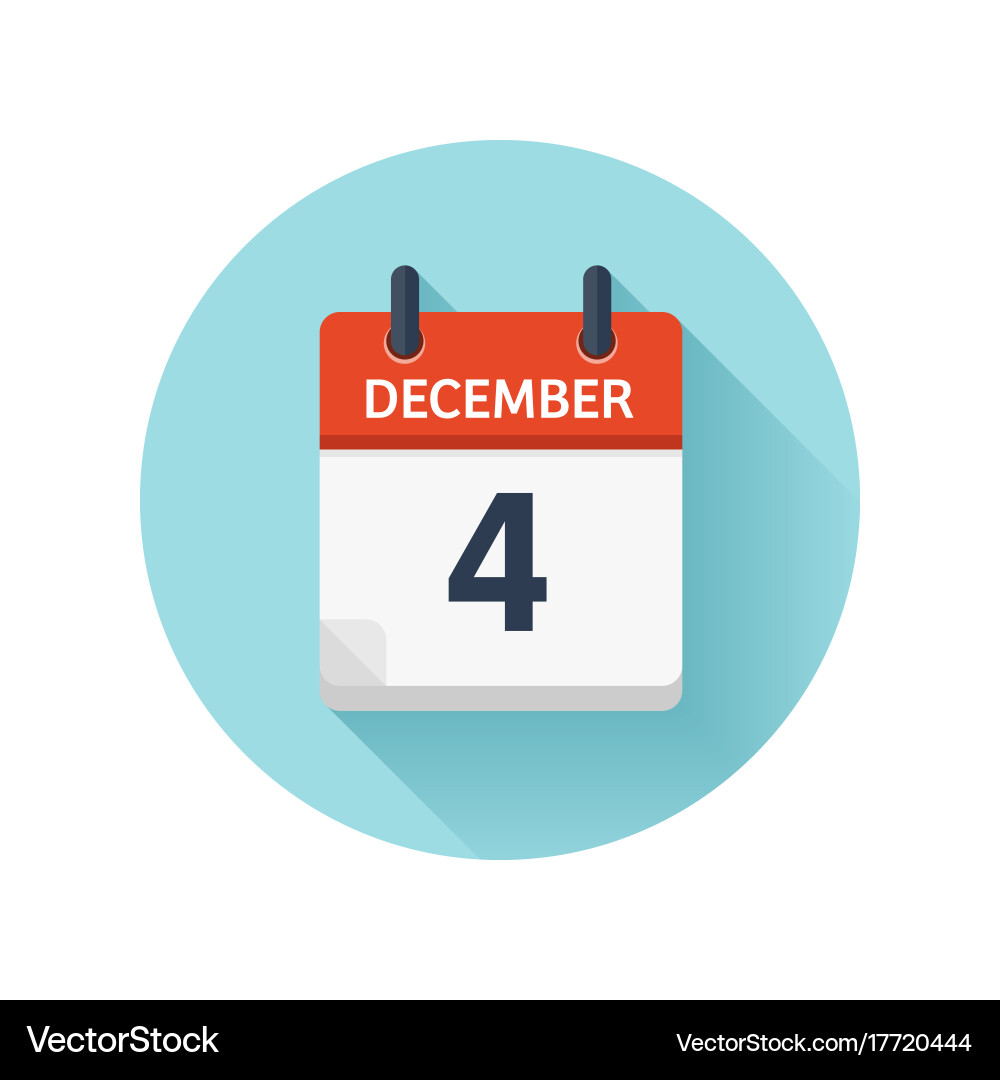 December 4 flat daily calendar icon date Vector Image
