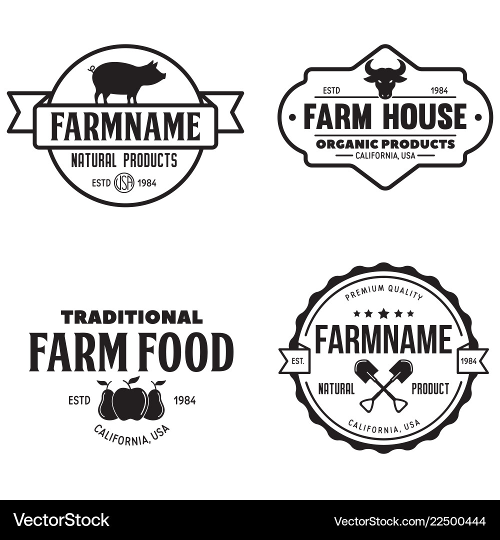 Farm Fresh Market Icons Royalty Free Vector Image