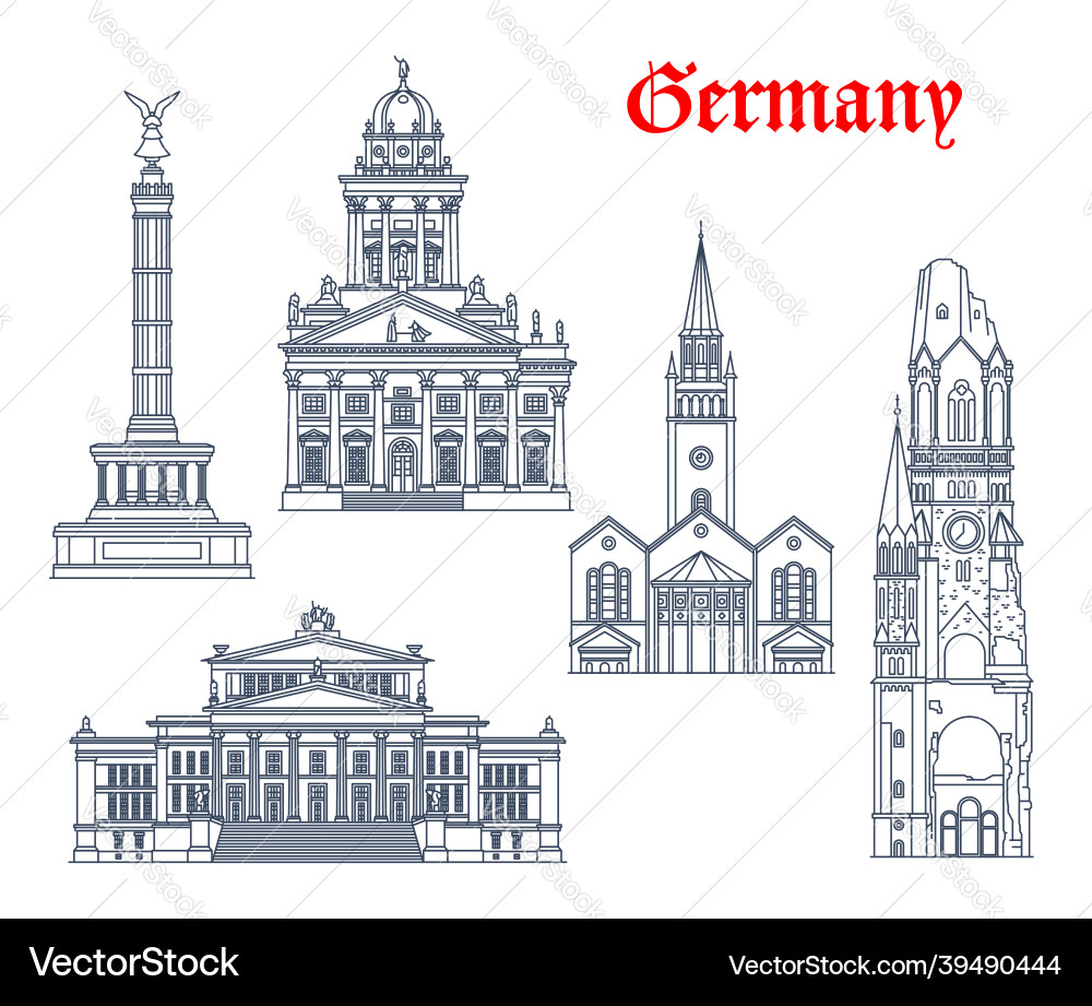 Germany landmarks berlin architecture buildings Vector Image