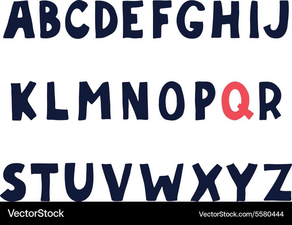 Hand drawn sans serif alphabet Royalty Free Vector Image