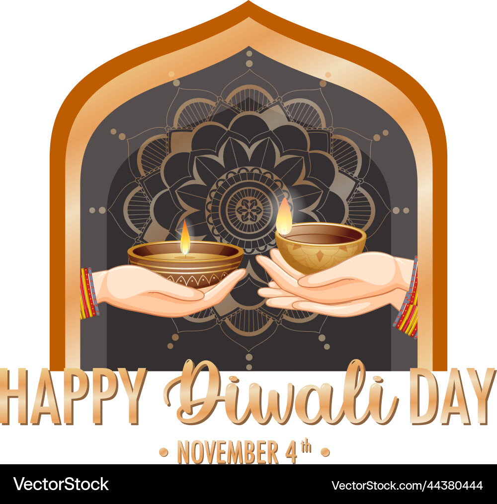 Happy diwali day logo design Royalty Free Vector Image