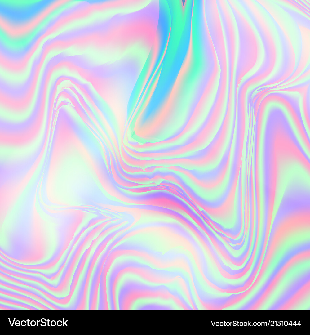 Holographic abstract waved foil background Vector Image