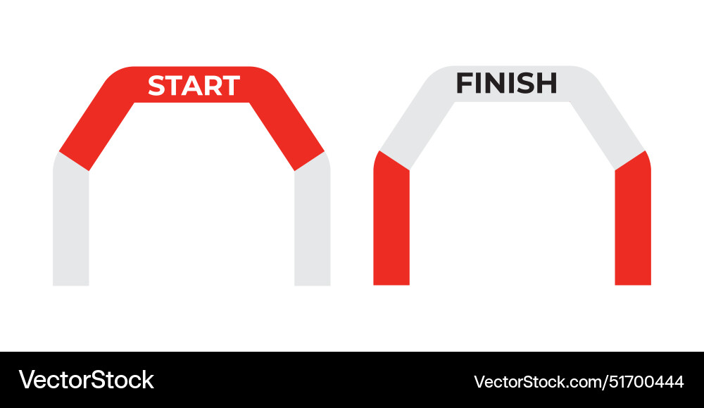 Inflatable arches starting and finishing Vector Image