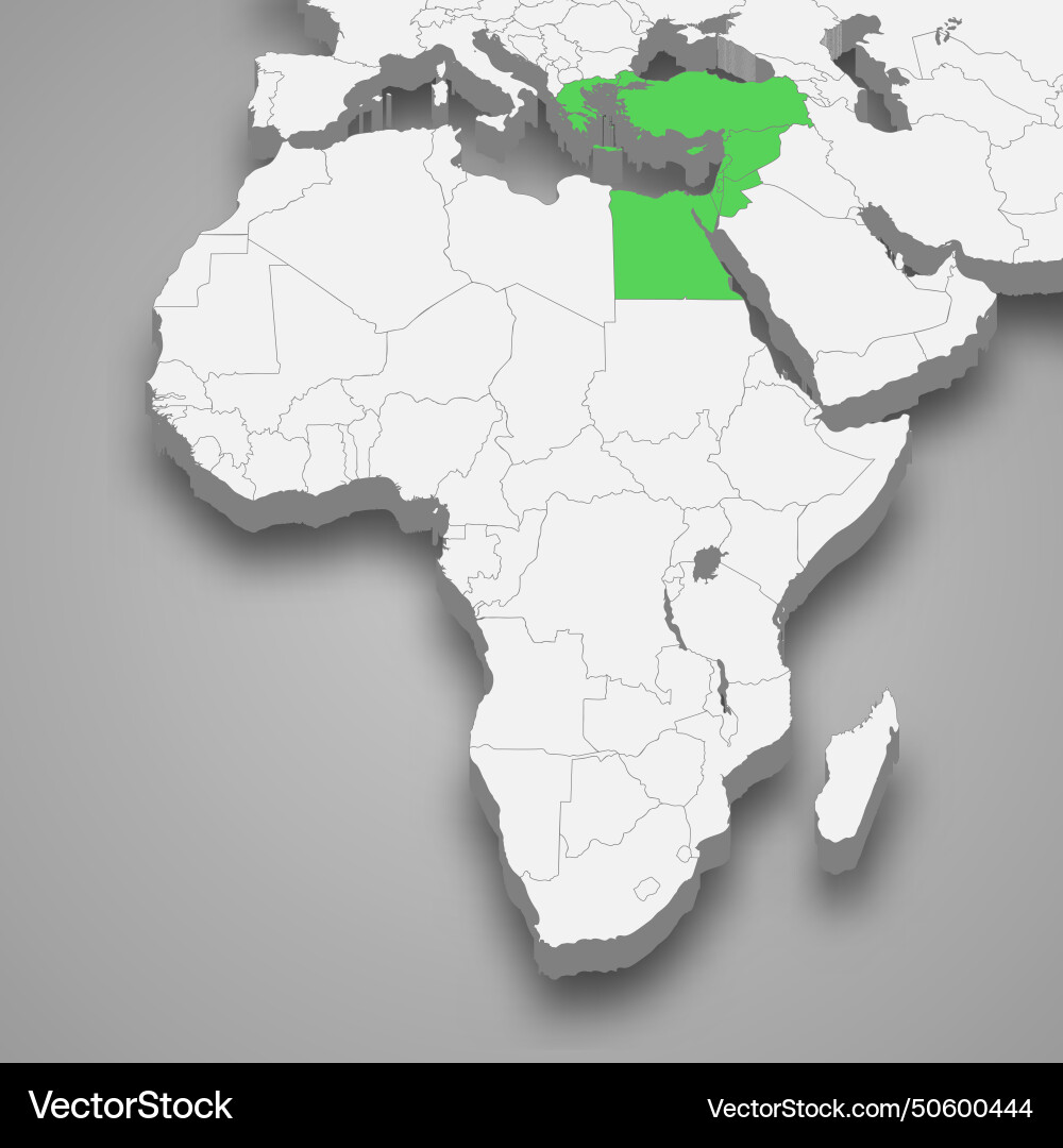 Levant location within asia 3d map Royalty Free Vector Image