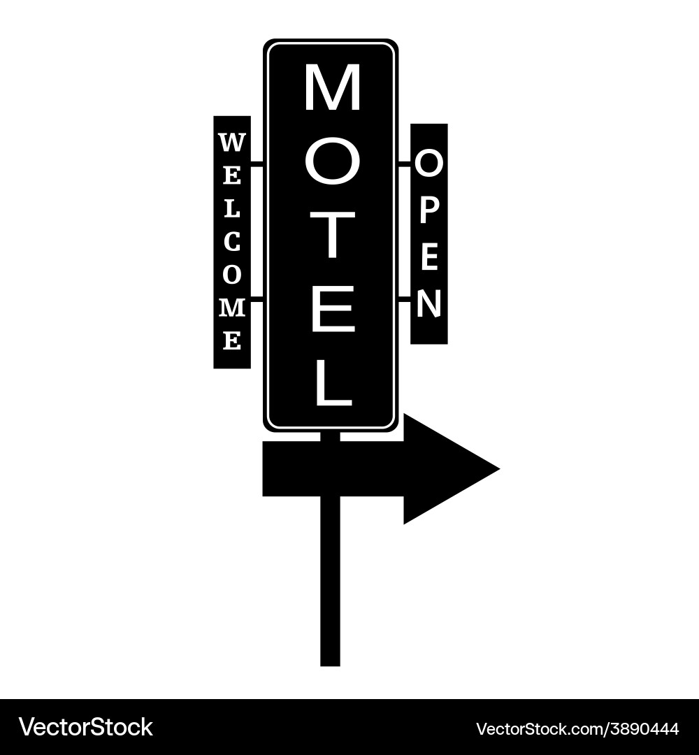 Motel signboard Royalty Free Vector Image - VectorStock