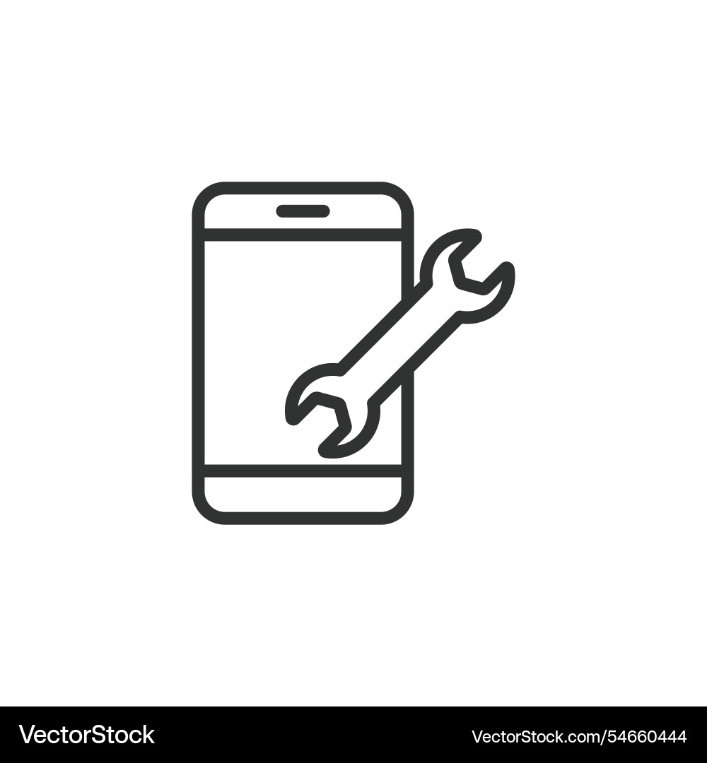 Phone repair icon in line design Royalty Free Vector Image