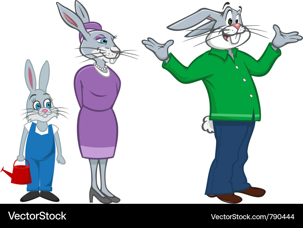 Rabbit family Royalty Free Vector Image - VectorStock