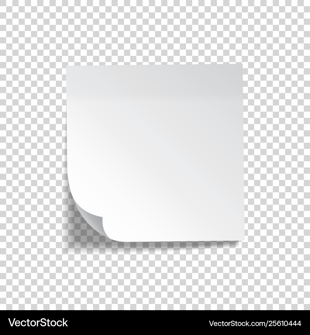 Realistic sticky note white paper message Vector Image