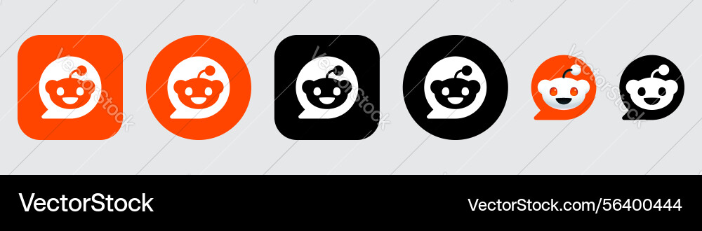 Reddit logo bundle icon set reddit app editable Vector Image