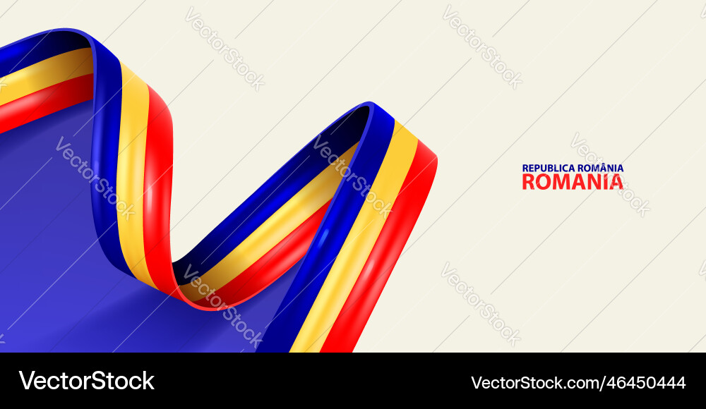 Romania ribbon flag Royalty Free Vector Image - VectorStock