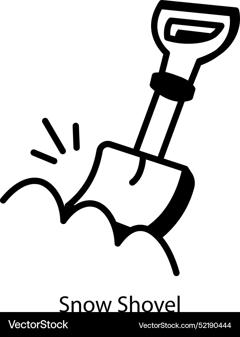 Snow shovel Royalty Free Vector Image - VectorStock
