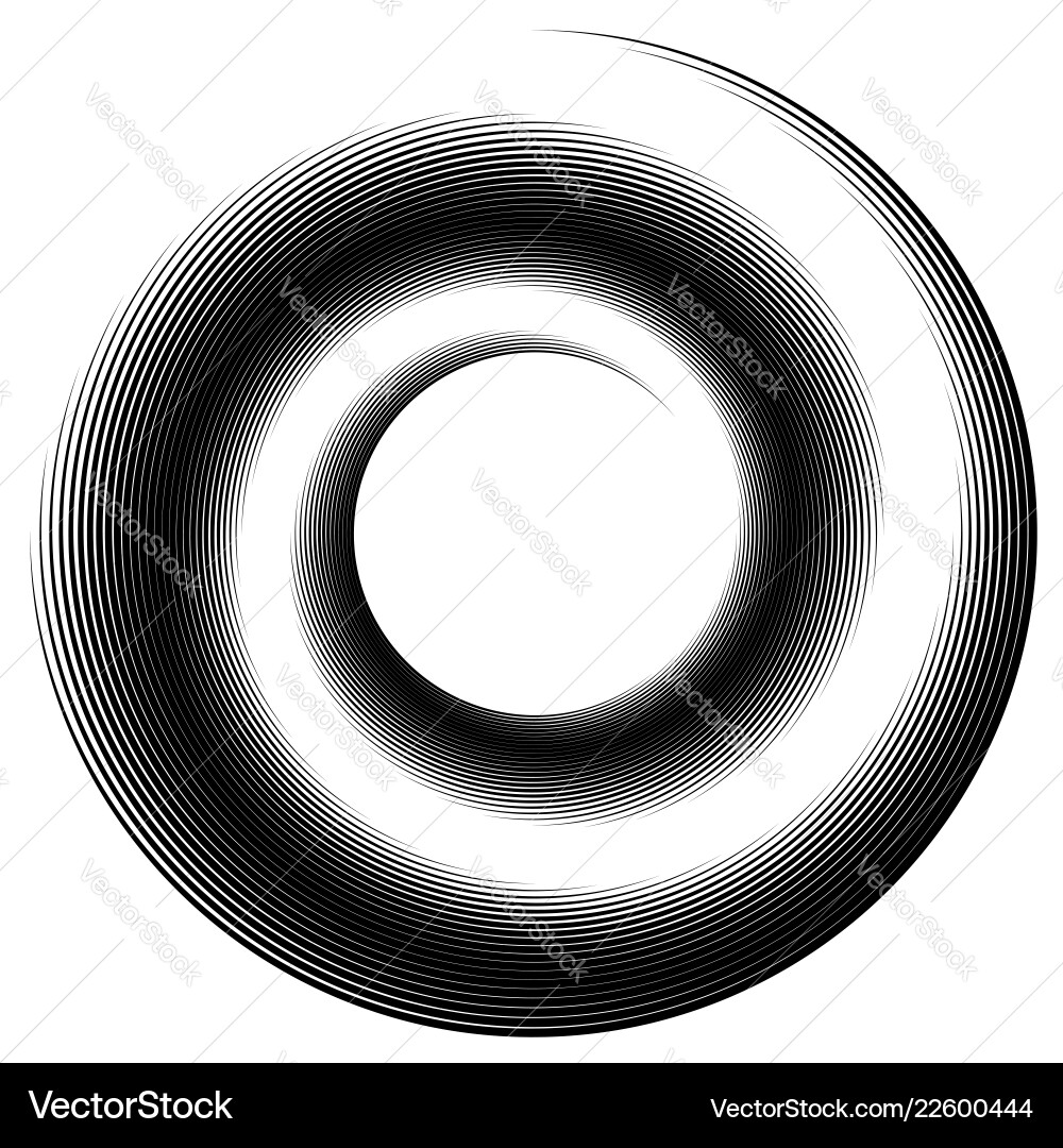 Spiral vortex shape element inward Royalty Free Vector Image
