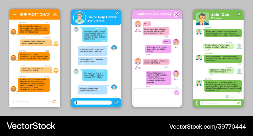 Support chat bot window chatbot online messenger Vector Image