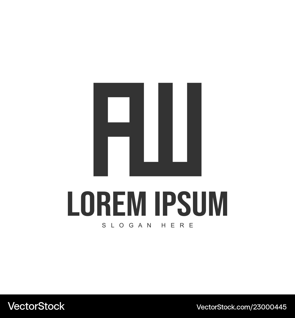 AW Initial Logo Template Royalty Free Vector Image