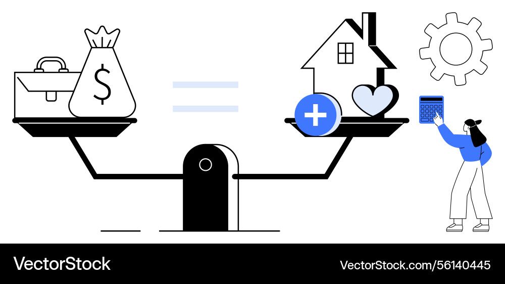 Balancing work and personal life with equal focus Vector Image