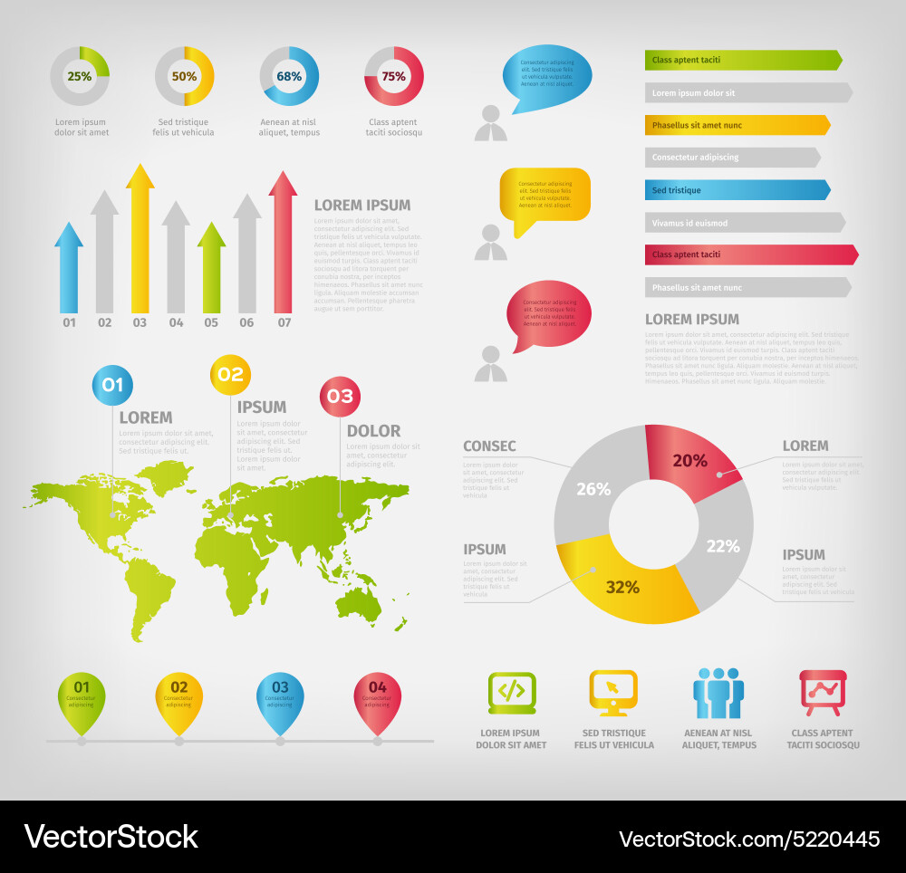 Colorful infographics elements Royalty Free Vector Image