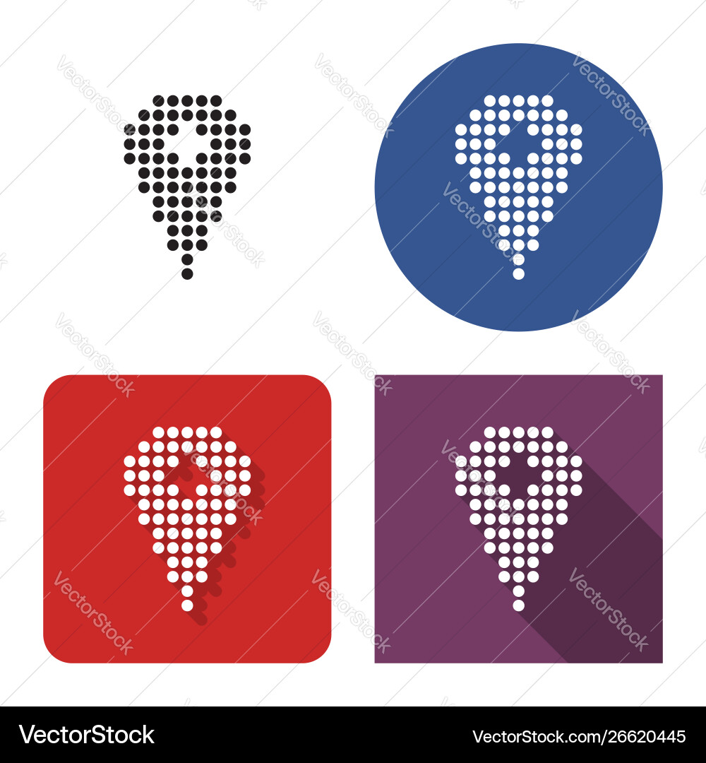 Dotted icon location in four variants Royalty Free Vector
