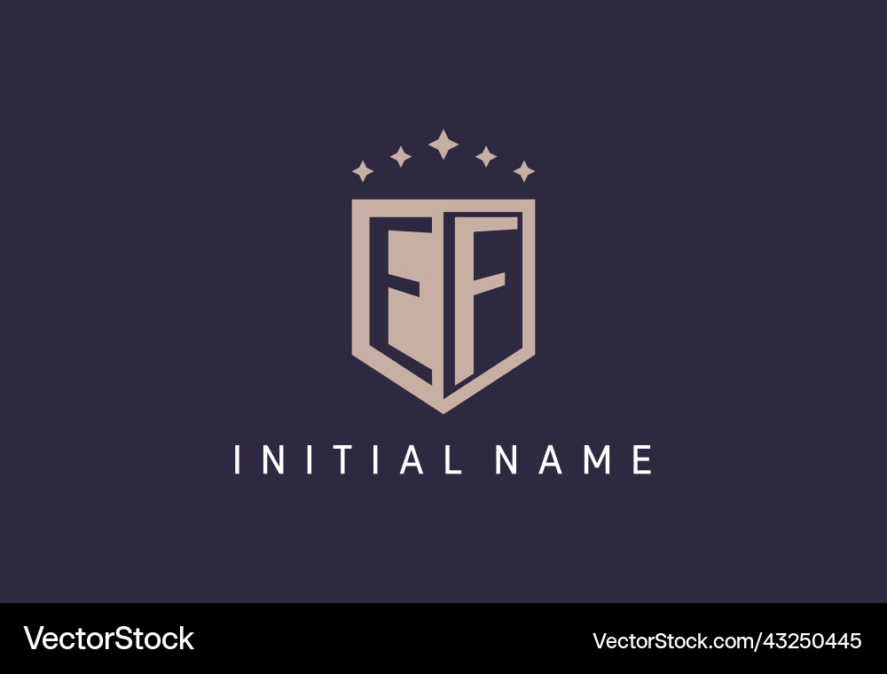 Ef initial shield logo icon geometric style design