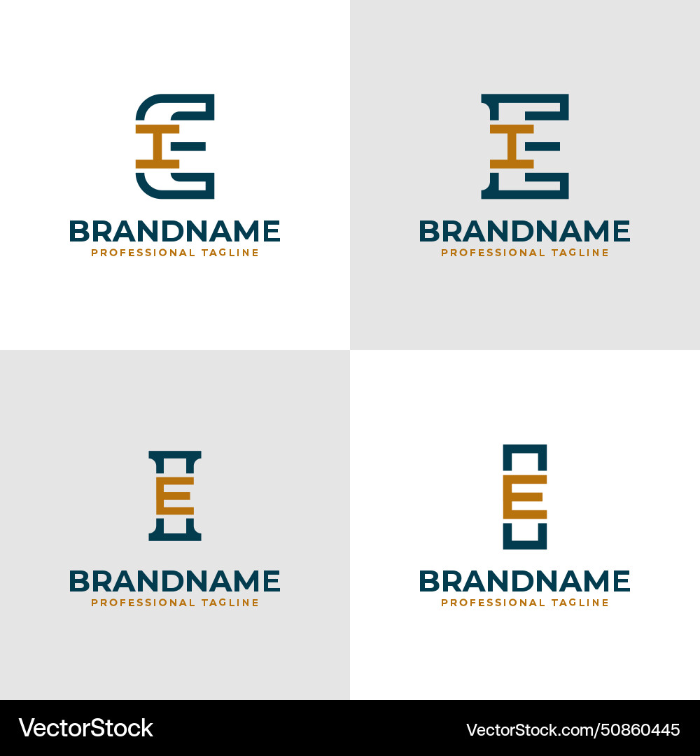 Elegant letters ei and ie monogram logo suitable Vector Image