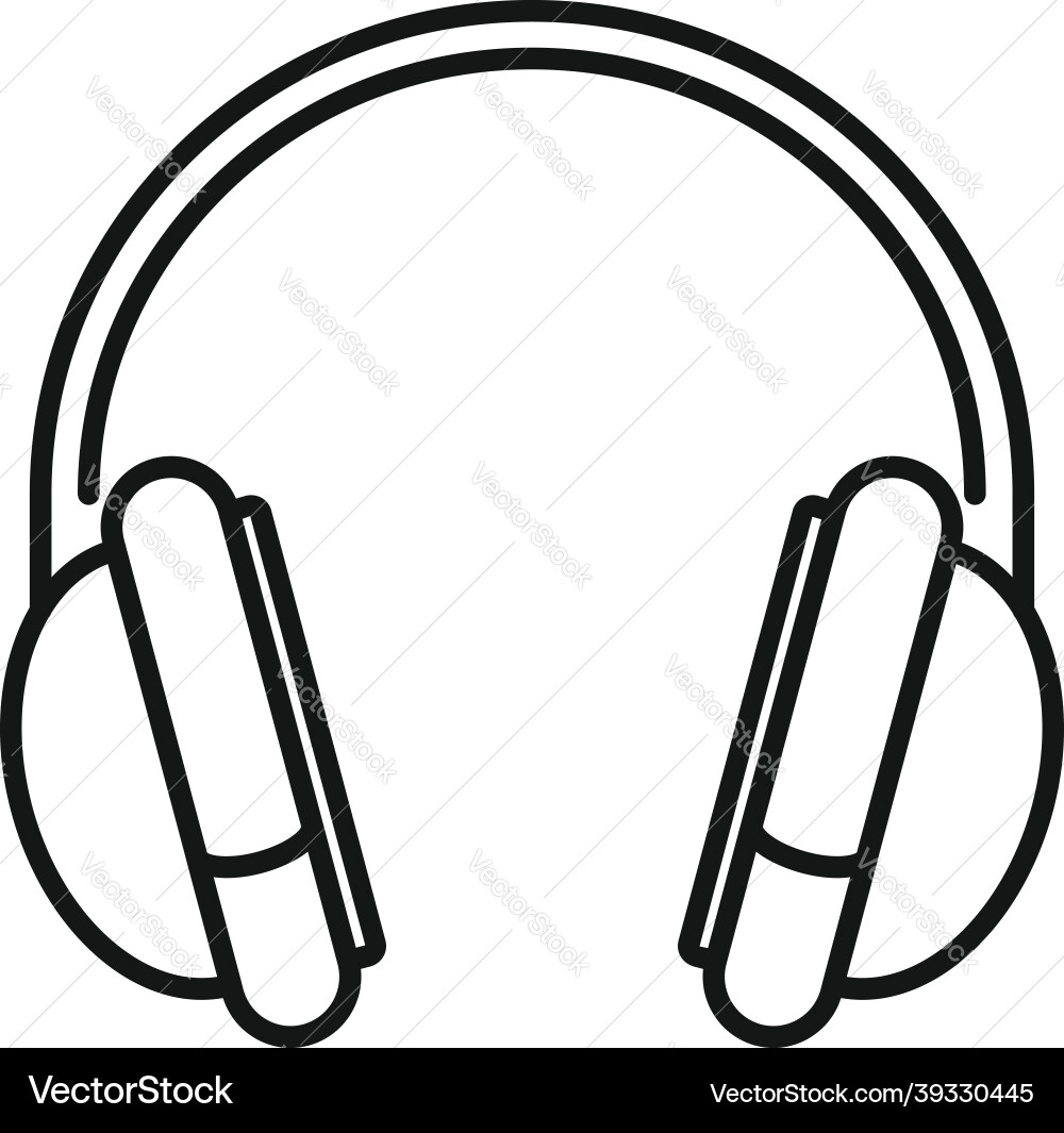 Gaming headset icon outline gamer Royalty Free Vector Image