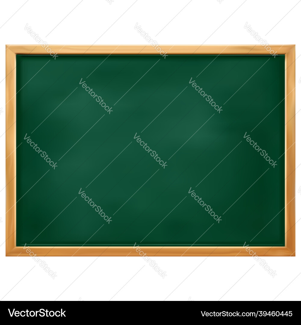 Green blackboard with wooden frame Royalty Free Vector Image