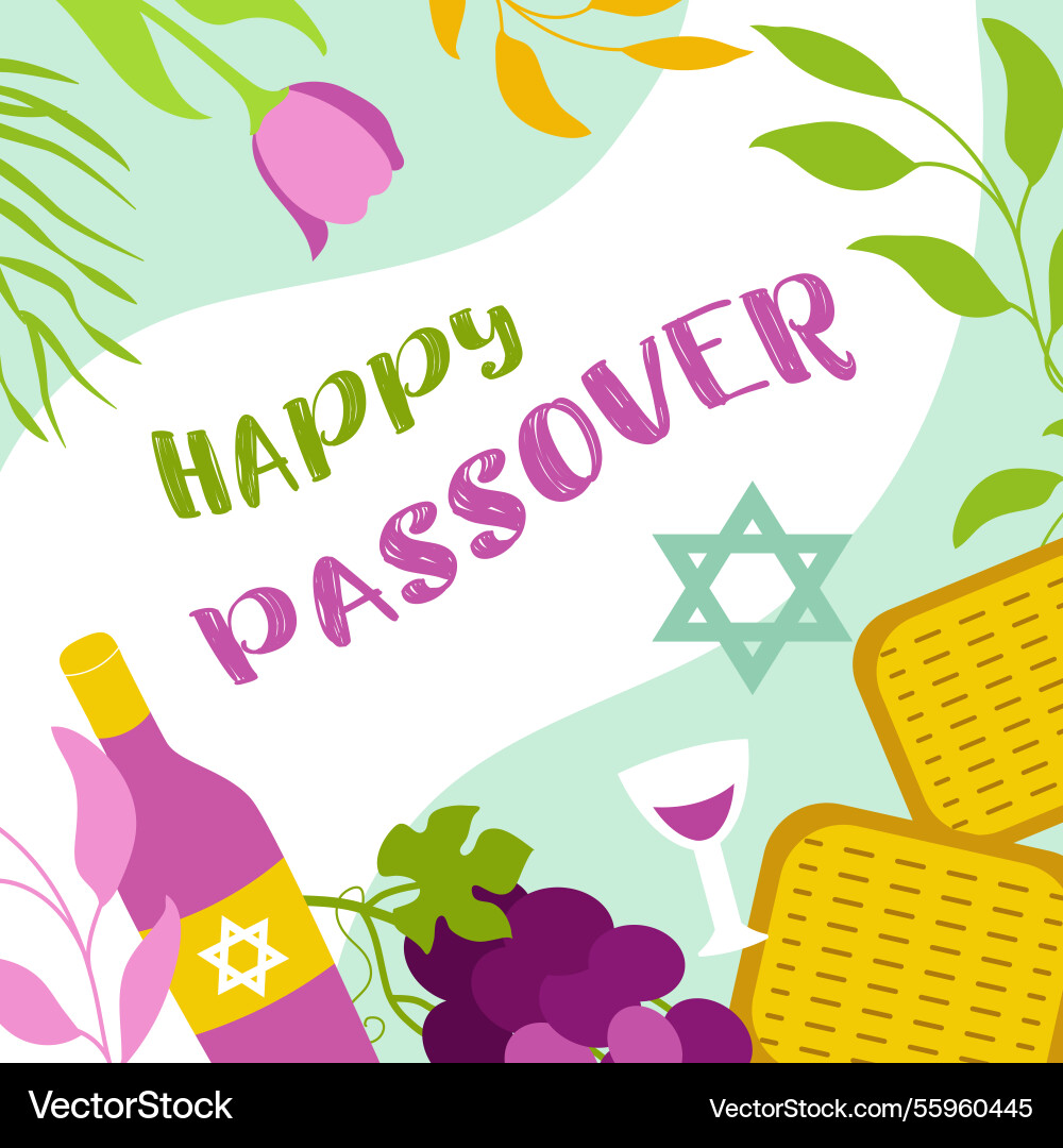Happy passover background for invitation flyer Vector Image