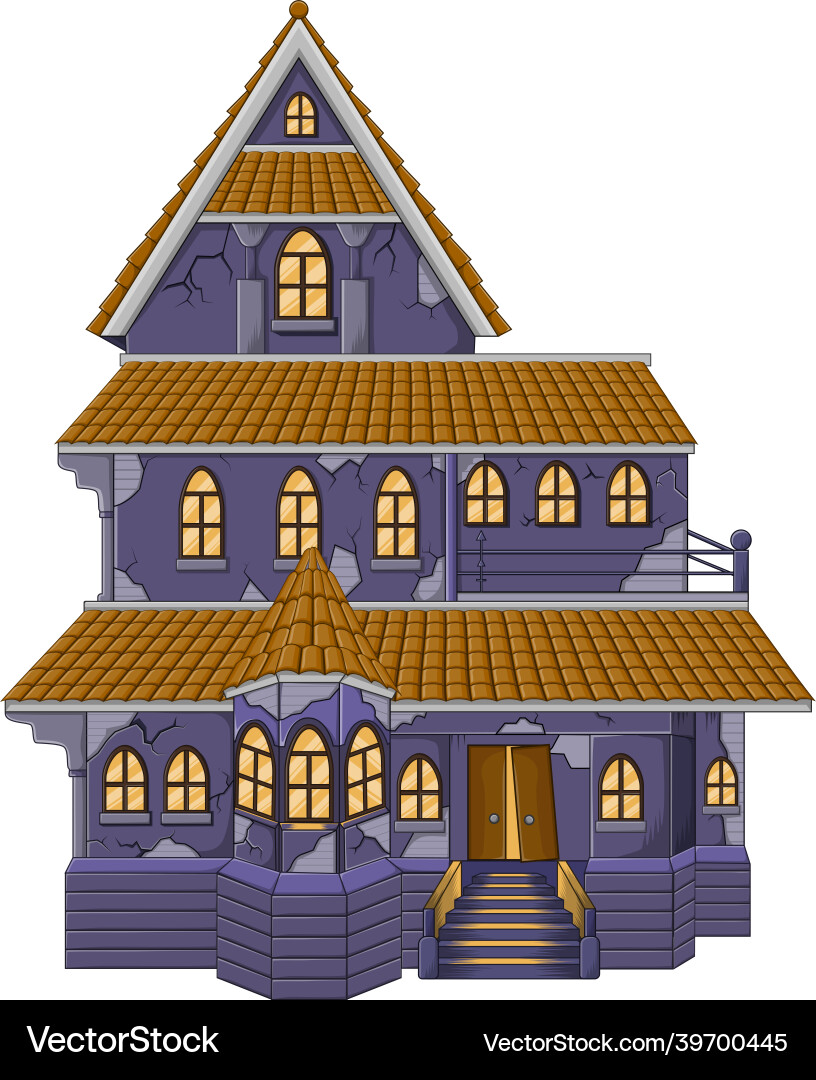 Haunted house building isolated on white Vector Image