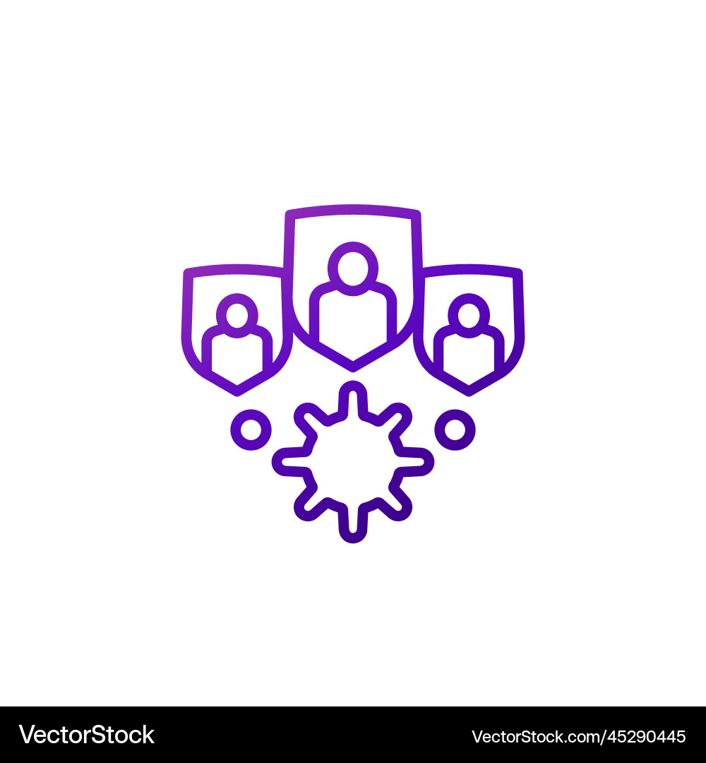 Immune population herd immunity to viruses icon Vector Image