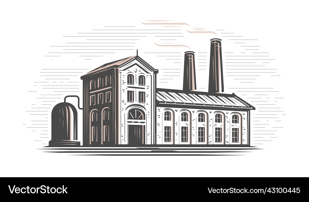 Industrial factory building logo design Royalty Free Vector