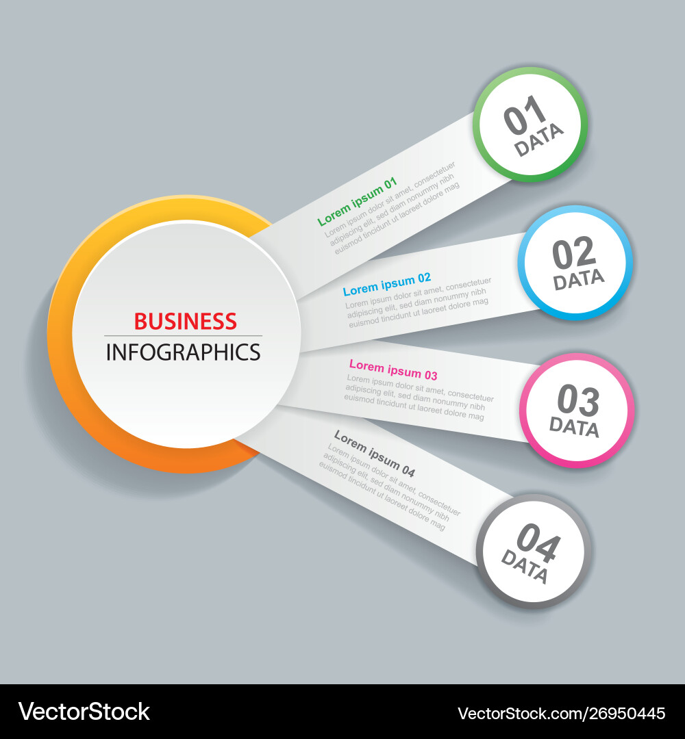 Infographics circle paper with 4 data template Vector Image