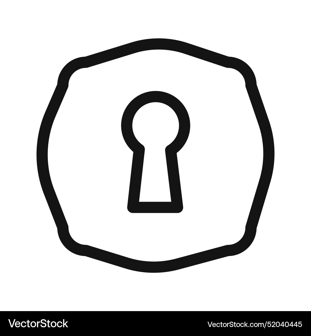 Key hole icon black and white sign Royalty Free Vector Image