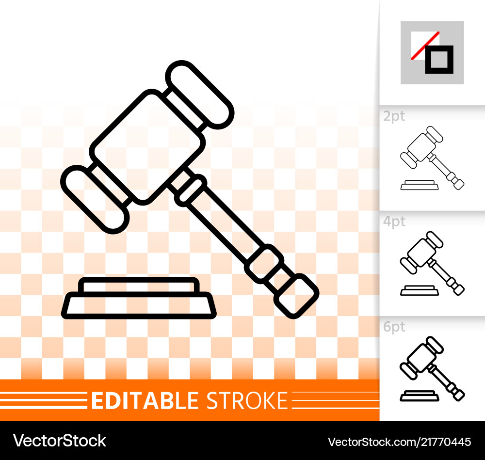 Law simple black line icon Royalty Free Vector Image