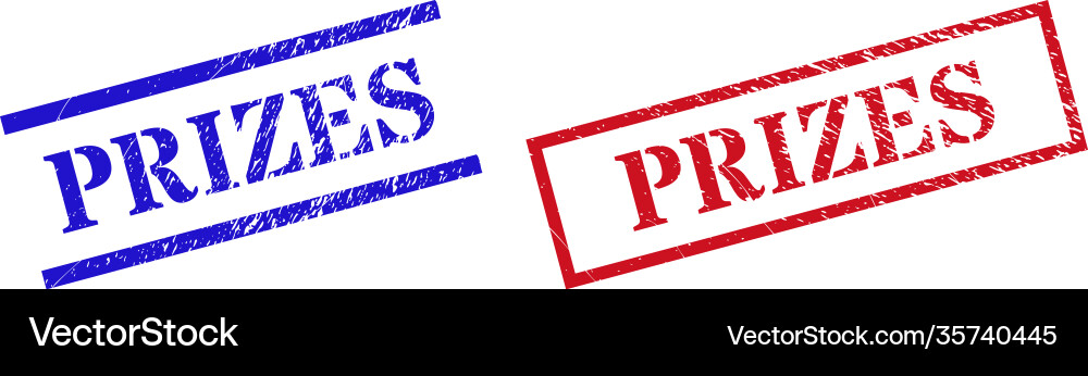 Prizes textured scratched seal stamps Royalty Free Vector