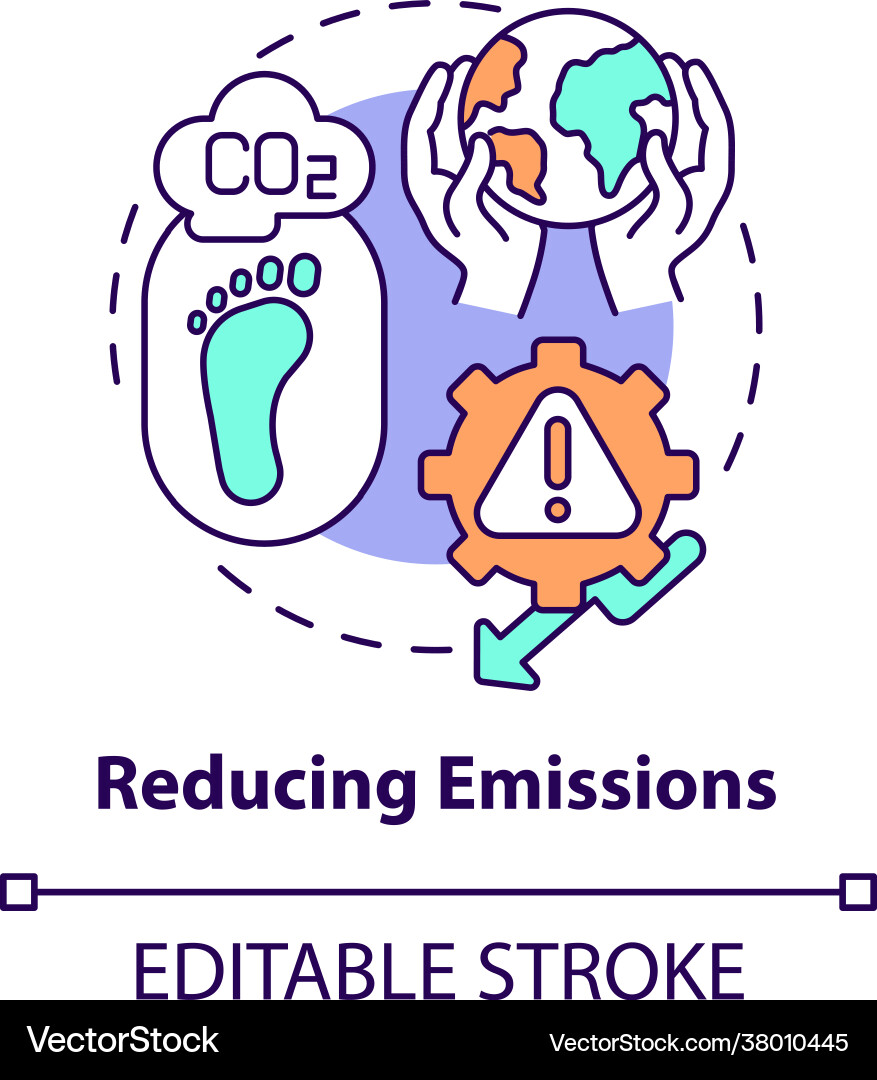 Reducing emissions concept icon Royalty Free Vector Image
